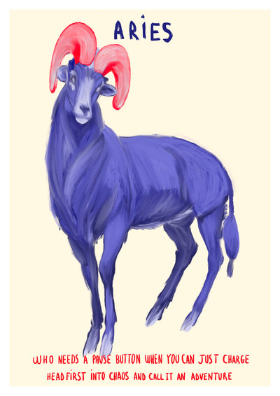 Aries Zodiac Art Print – Brut Star Sign Wall Art | Cuemars