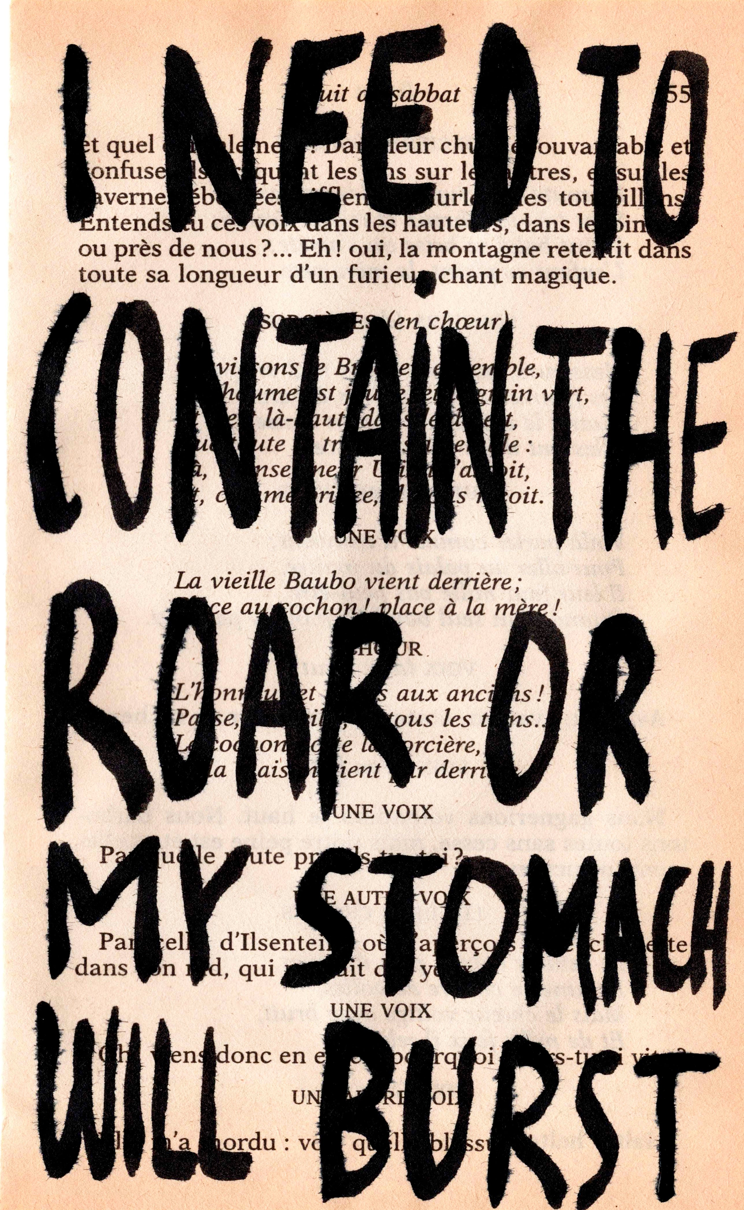 I need to contain the roar | Charlotte Denise Paulette Martin – CUEMARS